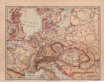 1879 ANTIQUE GUYOT'S ATLAS MAP-CENTRAL EUROPE-EXCELLENT DETAIL | eBay
