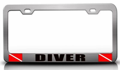 DIVER Scuba Diving Steel License Plate Frame | eBay