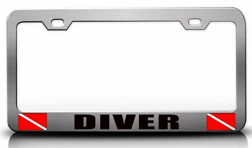 DIVER Scuba Diving Steel License Plate Frame | eBay