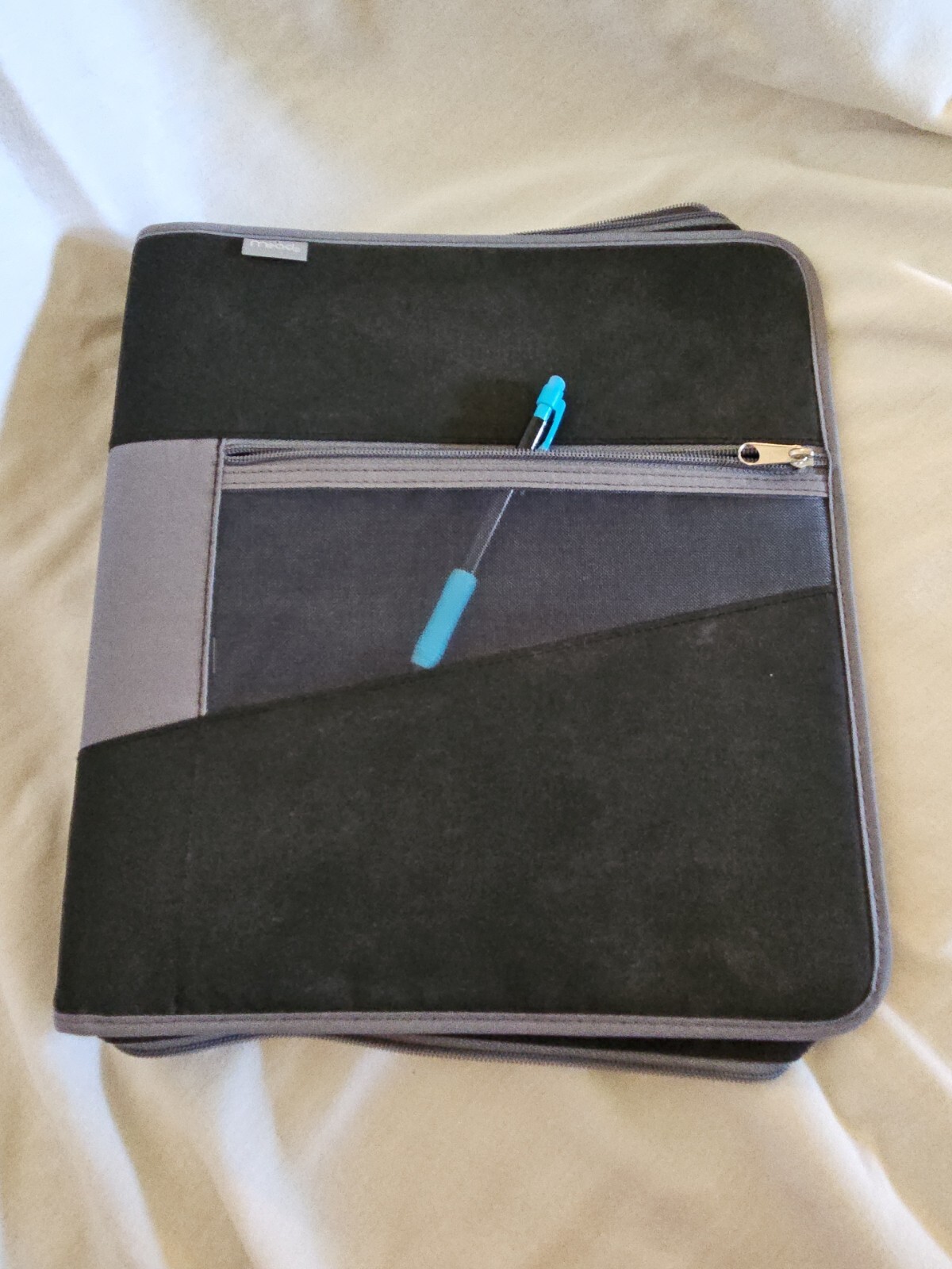 Mead 3-Ring 2" Zipper Binder Organizer Black Gray | eBay