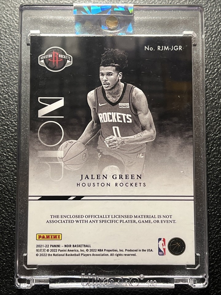 2021-22 PANINI NOIR JALEN GREEN ROOKIE JUMBO MATERIAL PRIME GOLD /10 | eBay