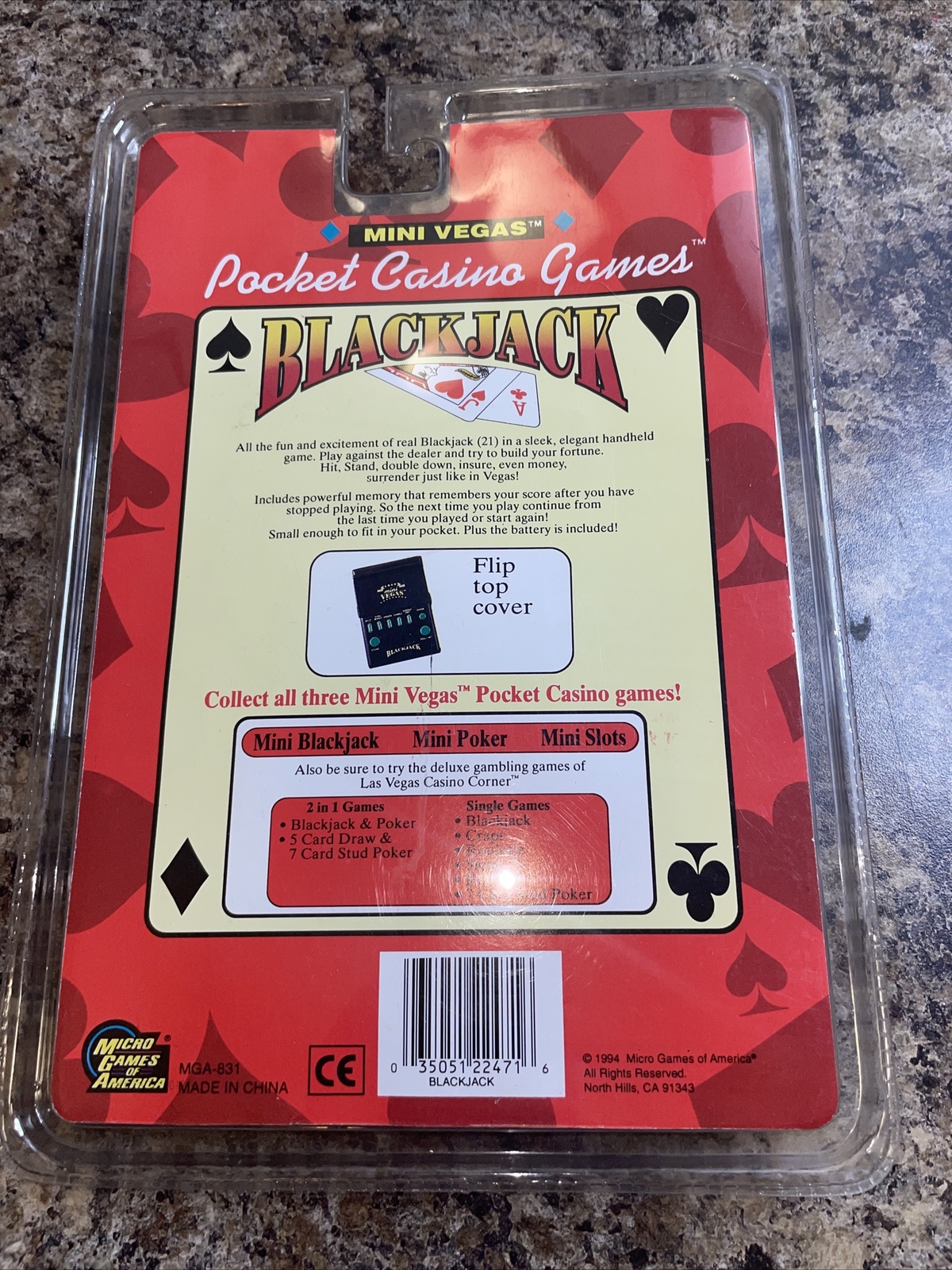 MGA Mini Vegas Blackjack Pocket Casino Electronic Handheld Game Micro ...