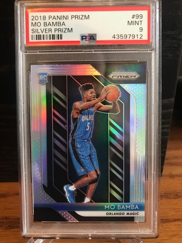 Mo Bamba PSA 9 Mint RC Silver Prizm 2018-19 Panini Prizm #99 Rookie LA ...