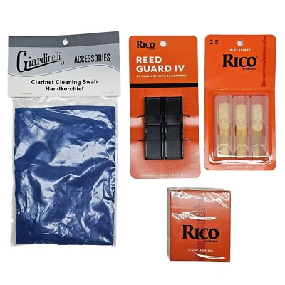 RICO Clarinet Reeds 2.5 Lot of 13 + Reed Guard and Cleaning Swab NEW | eBay