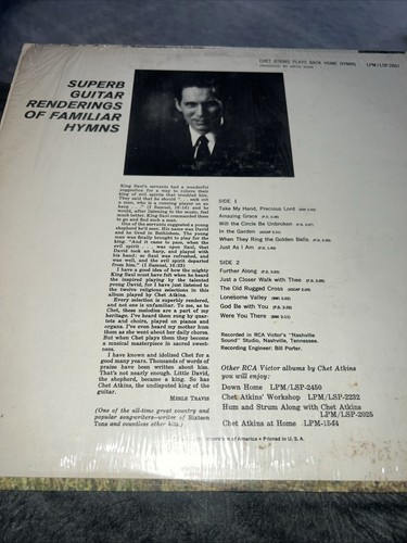 Chet Atkins Plays Back Home Hymns Vinyl Record LPM2601 | eBay