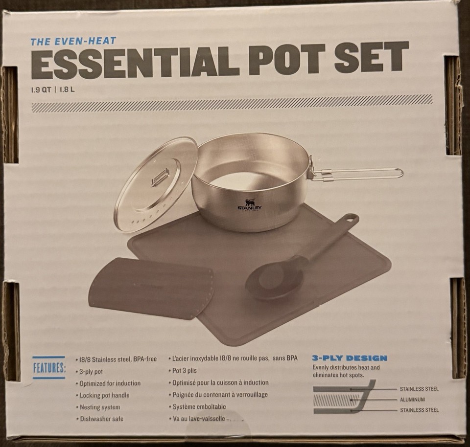 Stanley Adventure Even-Heat Essential Pot Set 1.9 QT. 5 Piece Set. New ...