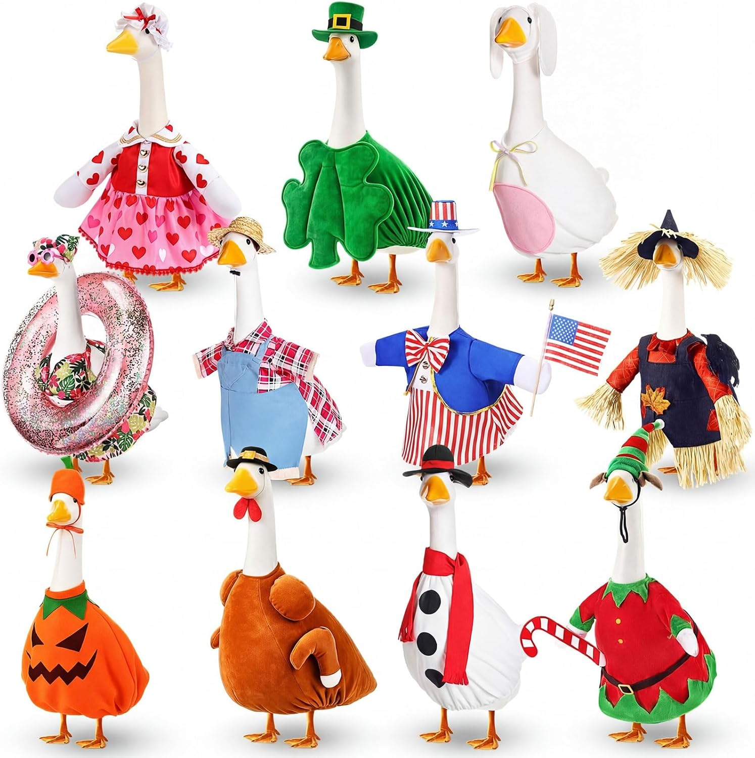 11 Set Holiday Porch Goose Outfits All Seasons Holiday Goose Clothes ...