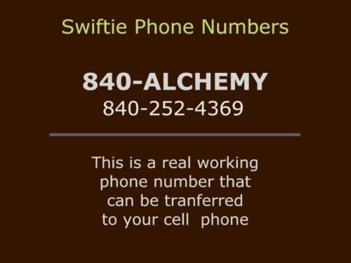 ONLY 1 ON EARTH! Real Working Phone Number 840-ALCHEMY (Swifties Taylor ...
