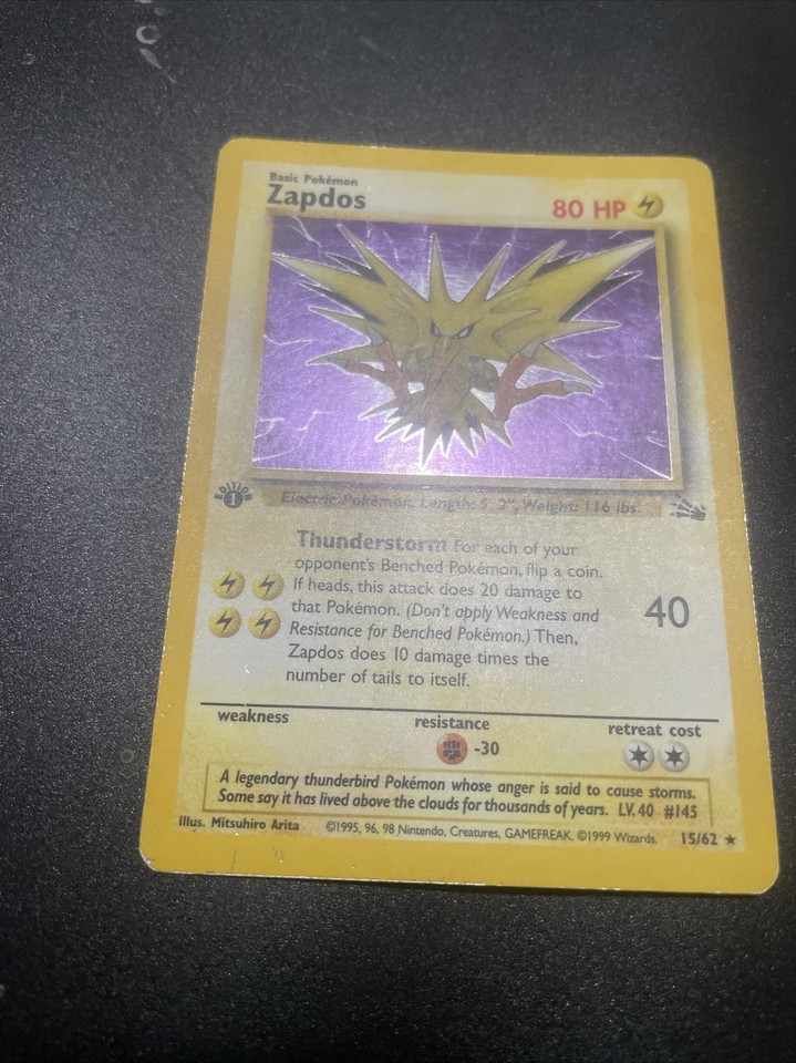 Zapdos Fossil 15 1st Edition Holo Rare PL | eBay