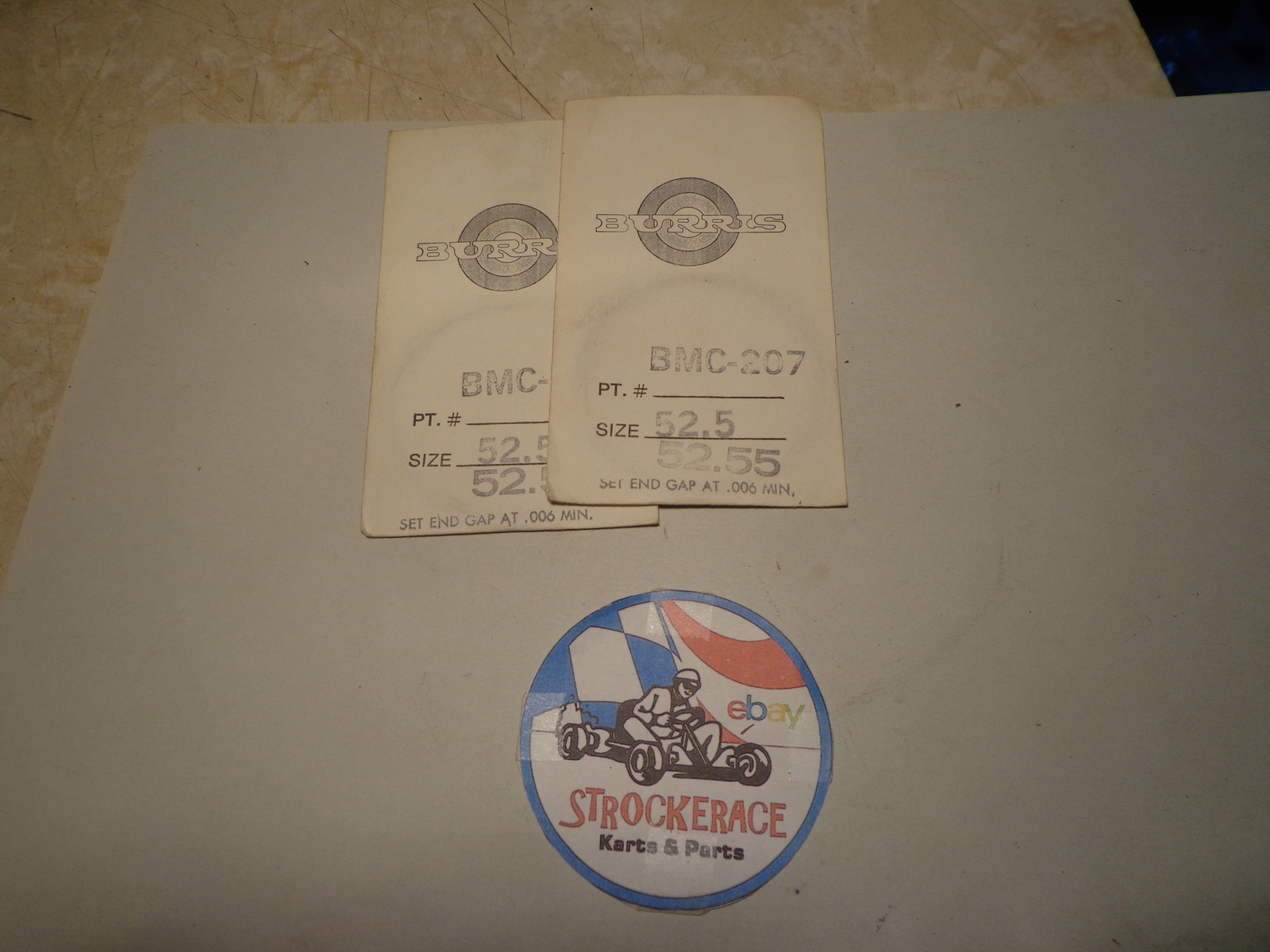 VINTAGE RACING GO KART NOS BURRIS YAMAHA KT100 PISTON RING 52.55 PART ...