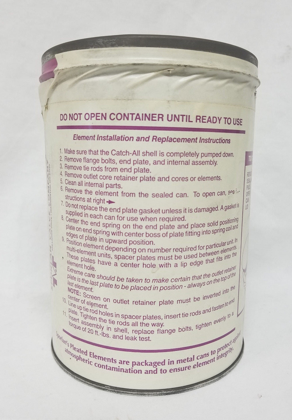 Sporlan Suction Filter Pleated Element Rpe-100 RPE100 for sale online ...