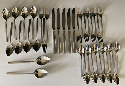 Wm A Rogers Deluxe Stainless Oneida Ltd 37 Piece Assorted Flatware Elegant Rare | eBay