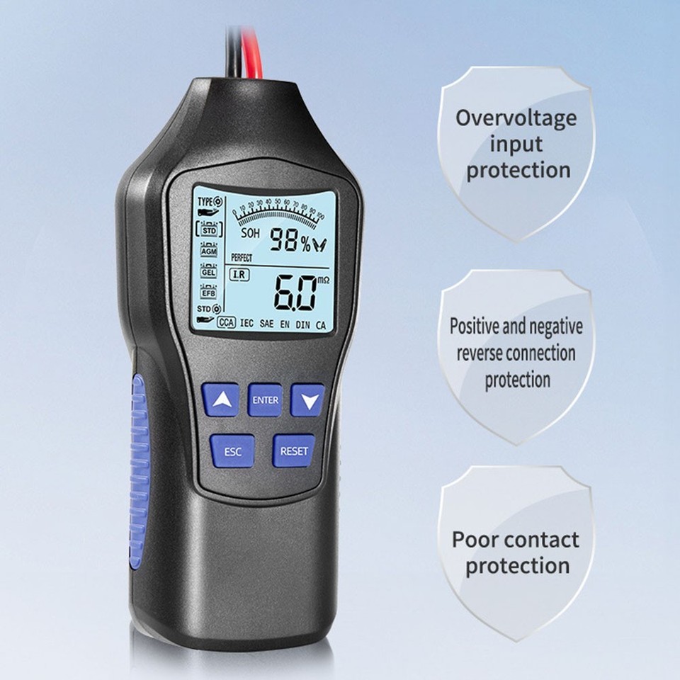 Car Battery Diagnostic Tool with LCD Screen for 12V and 24V Fast Load ...