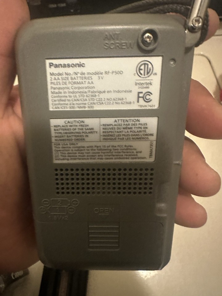 Panasonic RF-P50D: Pocket AM/FM Silver Radio - 2 Band Receiver 8887549672675| eBay