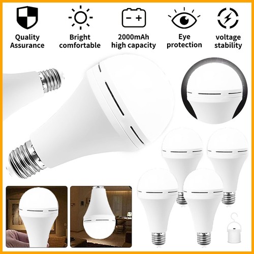 4PCS Rechargeable Emergency Light Bulb 12W Equivalent 1200mAh Battery ...