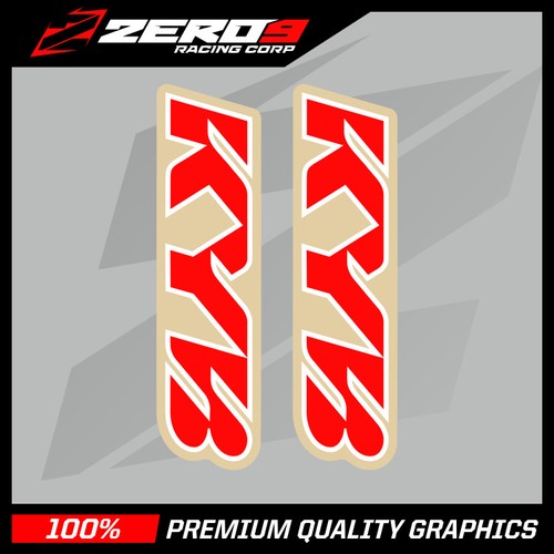 KYB UPPER FORK DECALS MOTOCROSS GRAPHICS MX GRAPHICS LOGO ONLY RED | eBay