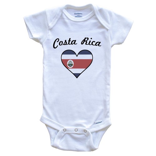 Costa Rican Flag Heart One Piece Baby Bodysuit | eBay