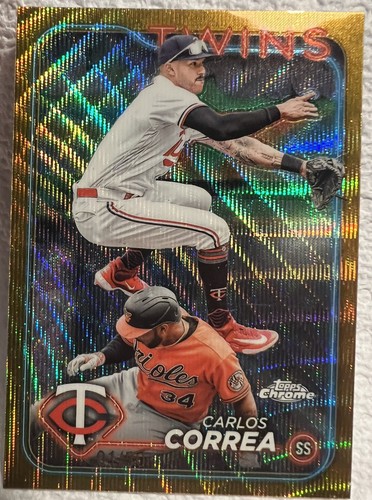 2024 Topps Chrome Carlos Correa Gold Wave Refractor /50 Twins | eBay