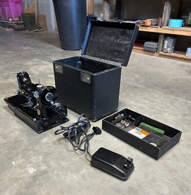 Vintage 1948 Singer Featherweight Sewing Machine Beautiful Stitch | eBay