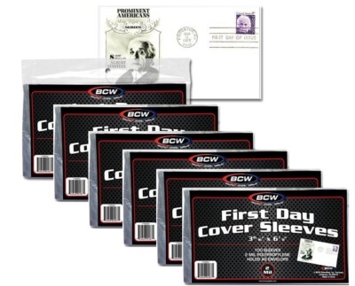 BCW Lot of 600 Sleeves First Day Cover Holds #6 Envelope 3 15/16 X 6 7/ ...