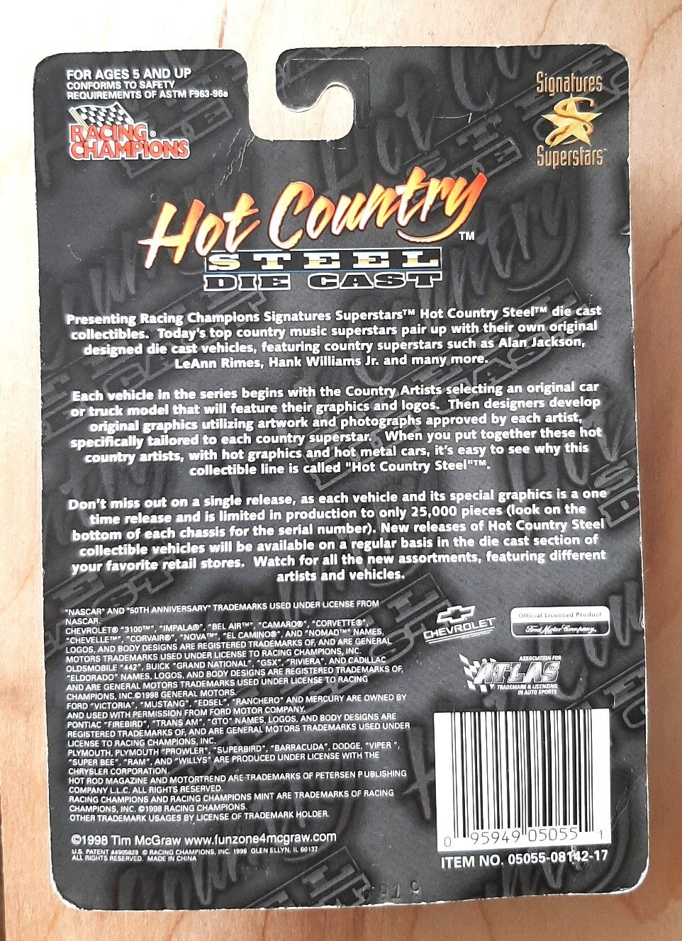 1998 Tim McGraw Racing Champions Hot Country Steel Diecast Car Issue ...