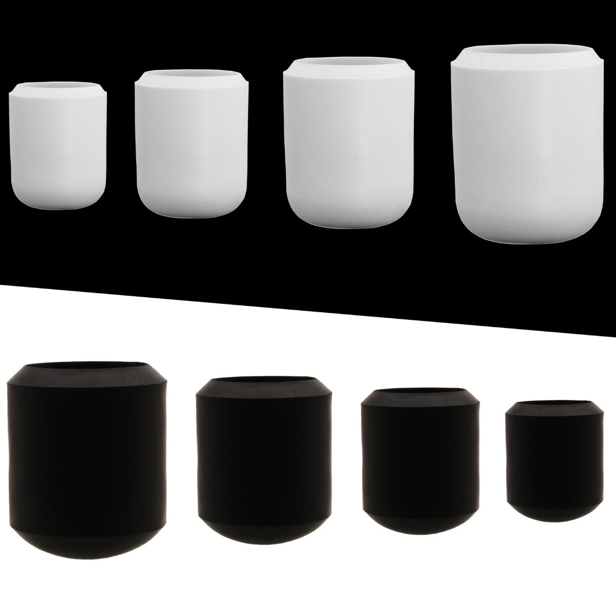 RUBBER FERRULES Black White Various Sizes | Grelly UK