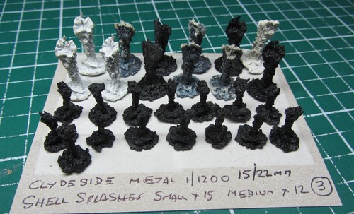 Shell Splashes x 27 by Clydeside, Scale 1/1200 1/1250 Ship Model | eBay UK