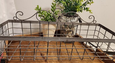 Hobby Lobby 2021 Spring Shop Silver Wire Metal Basket Shelf 20" NEW | eBay