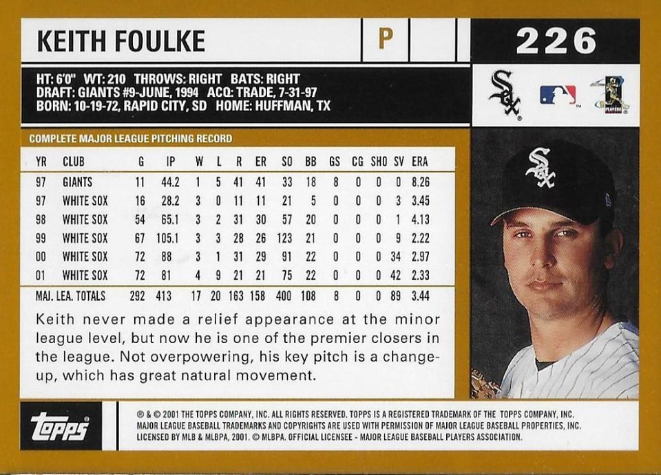 2002 Topps #226 Keith Foulke NM-MT White Sox ID:81257 | eBay