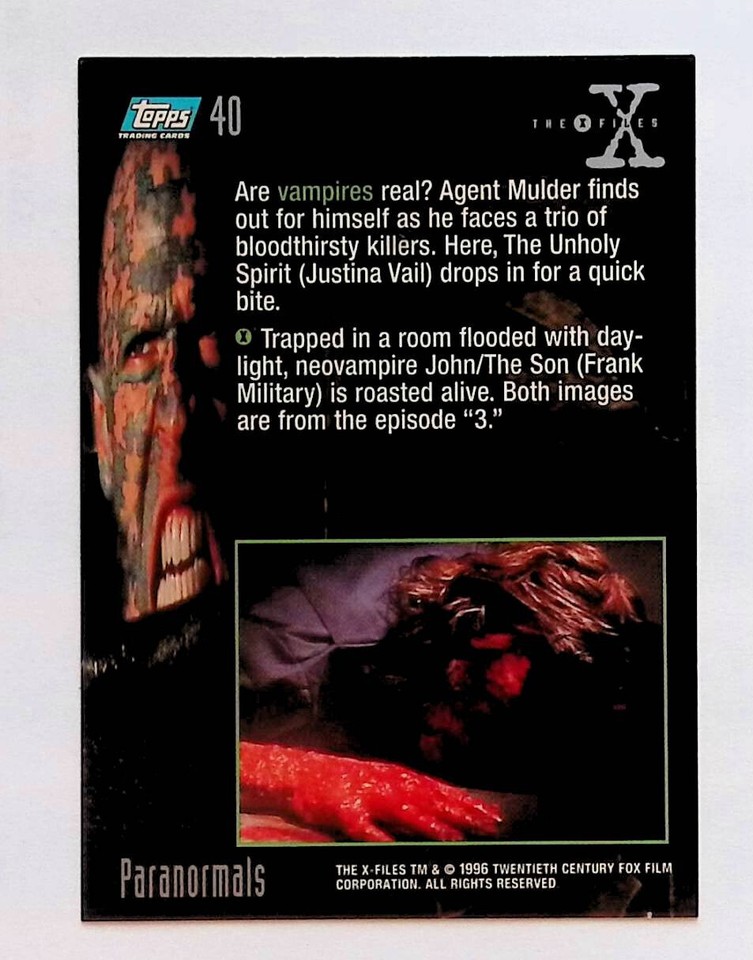 Vampires 1996 Topps X-Files Season Two Paranormals Trading Card #40 | eBay