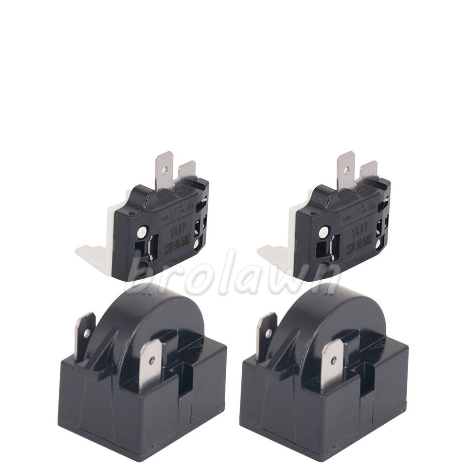 2x Refrigerator PTC Starter Relay Replace 2 Pins Compressor Overload ...