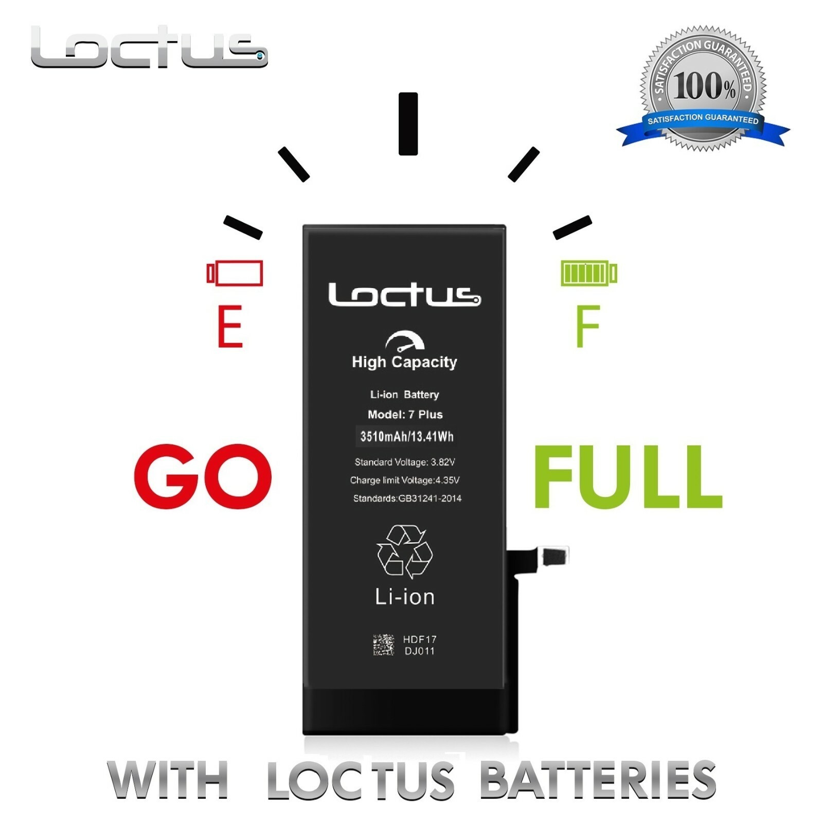 iPhone 7 Plus 3410mAh High Capacity Replacement Battery A1661 A1784 ...