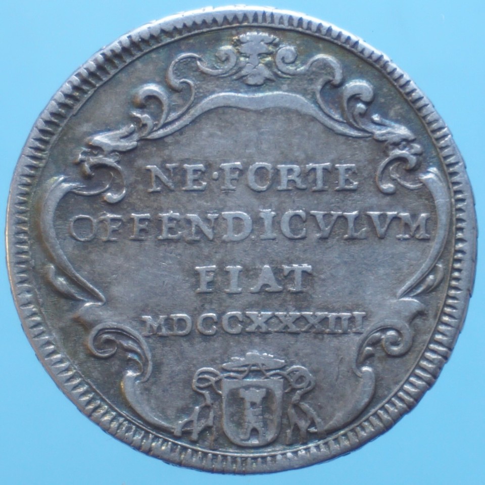 CLEMENTE XII TESTONE 1734 ROMA ARGENTO SILVER COIN BB CURRENCY ...