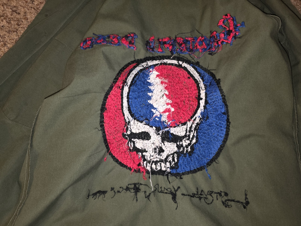 Grateful Dead Hand Embroidered Steal Your Face "Jacket" Men's Medium | eBay