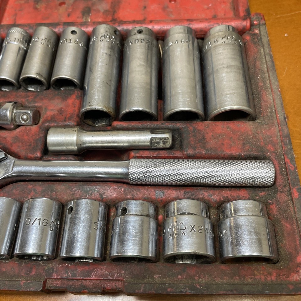 🇺🇸 MAC Tools 3/8" Ratchet Socket Set Complete Except Extension Is ...