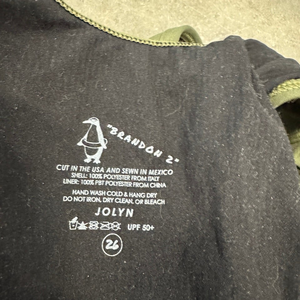 Jolyn Brandon 2 Olive Green One Piece Athletic Swimsuit Criss Cross ...