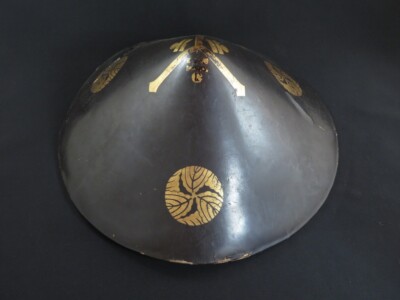 Japanese Jingasa Antique Helmet Hat with Family Mark Mon Crest φ14.96 ...
