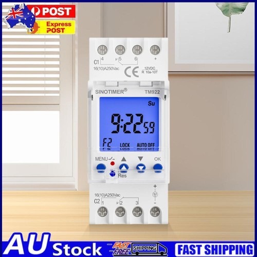 2 Channels Digital Timer Switch Seconds Interval Electronic Time Clock ...