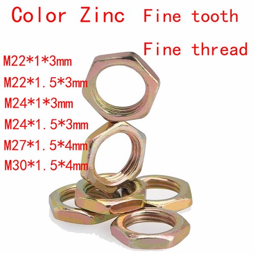 M22 M24 M27 M30 Plated Color Zinc Fine Tooth Thread Nuts Thin Hex Nut ...