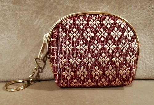 Thailand Small Cosmetic Handbag Coins Purse Wallet Handmade 3.75"x3 ...