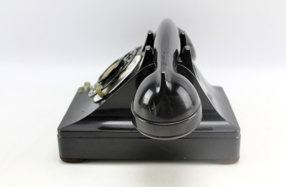 Vintage Bell System 302 Black Rotary Dial Office Desk Phone Bakelite F1 ...