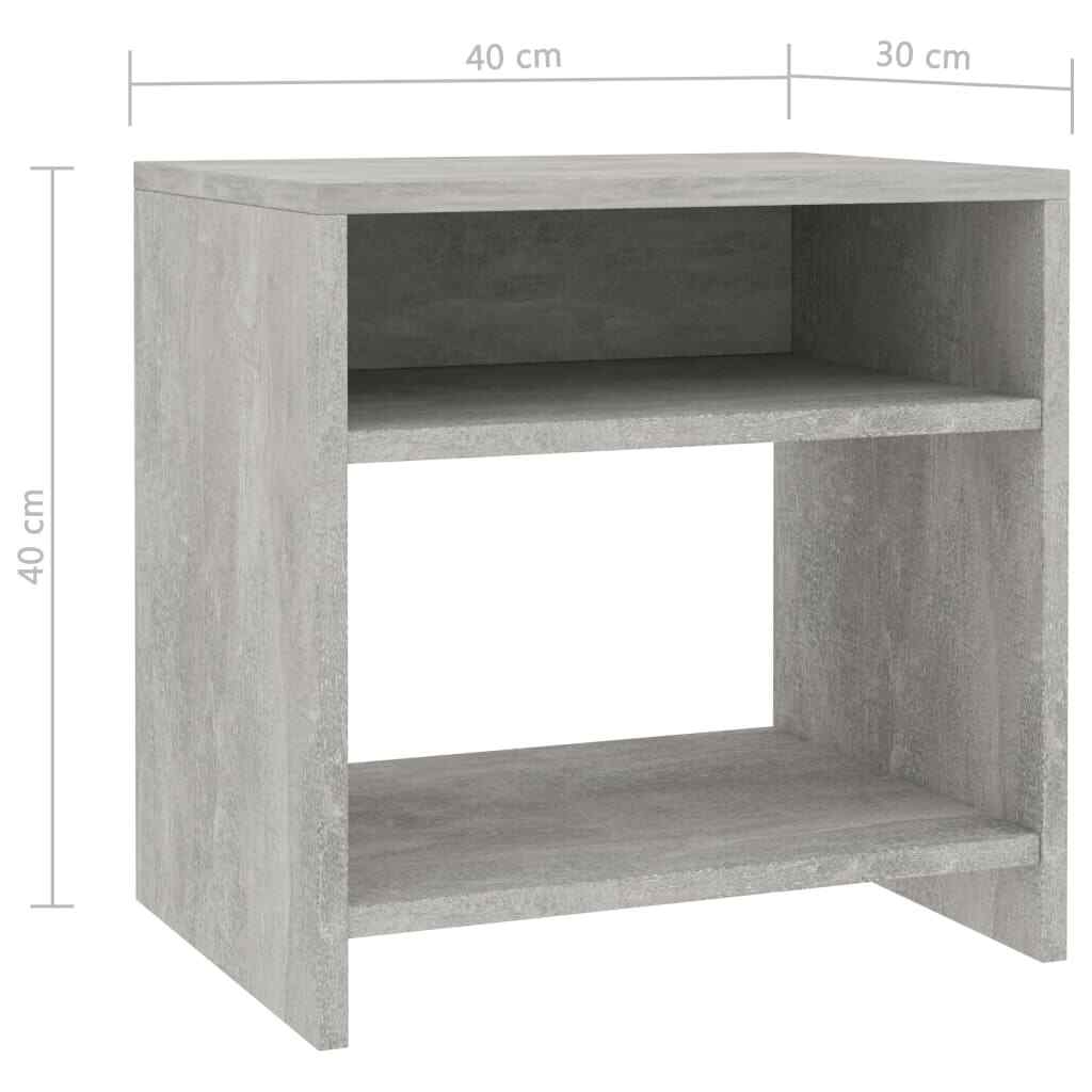 Tables de chevet 2 pcs Gris b ton 40x30x40 cm Bois d'ing nierie | eBay