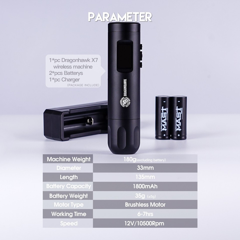 Smart Screen Wireless Rotary Tattoo Brushless Motor Pen Machine 2 ...