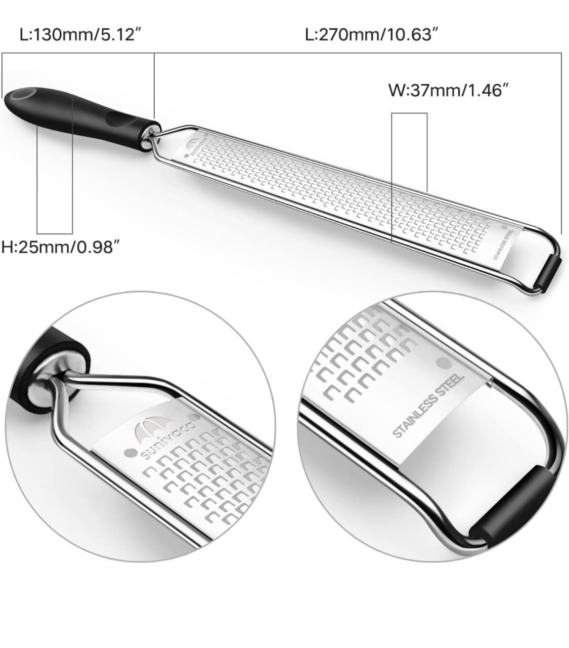 Lemon Zester Tool, Parmesan Cheese Grater with Handle, Best Fine Ginger ...