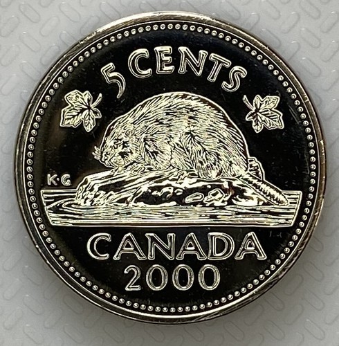 2000W Canada Five 5 Cents Beaver Proof Like Nickel Coin | eBay
