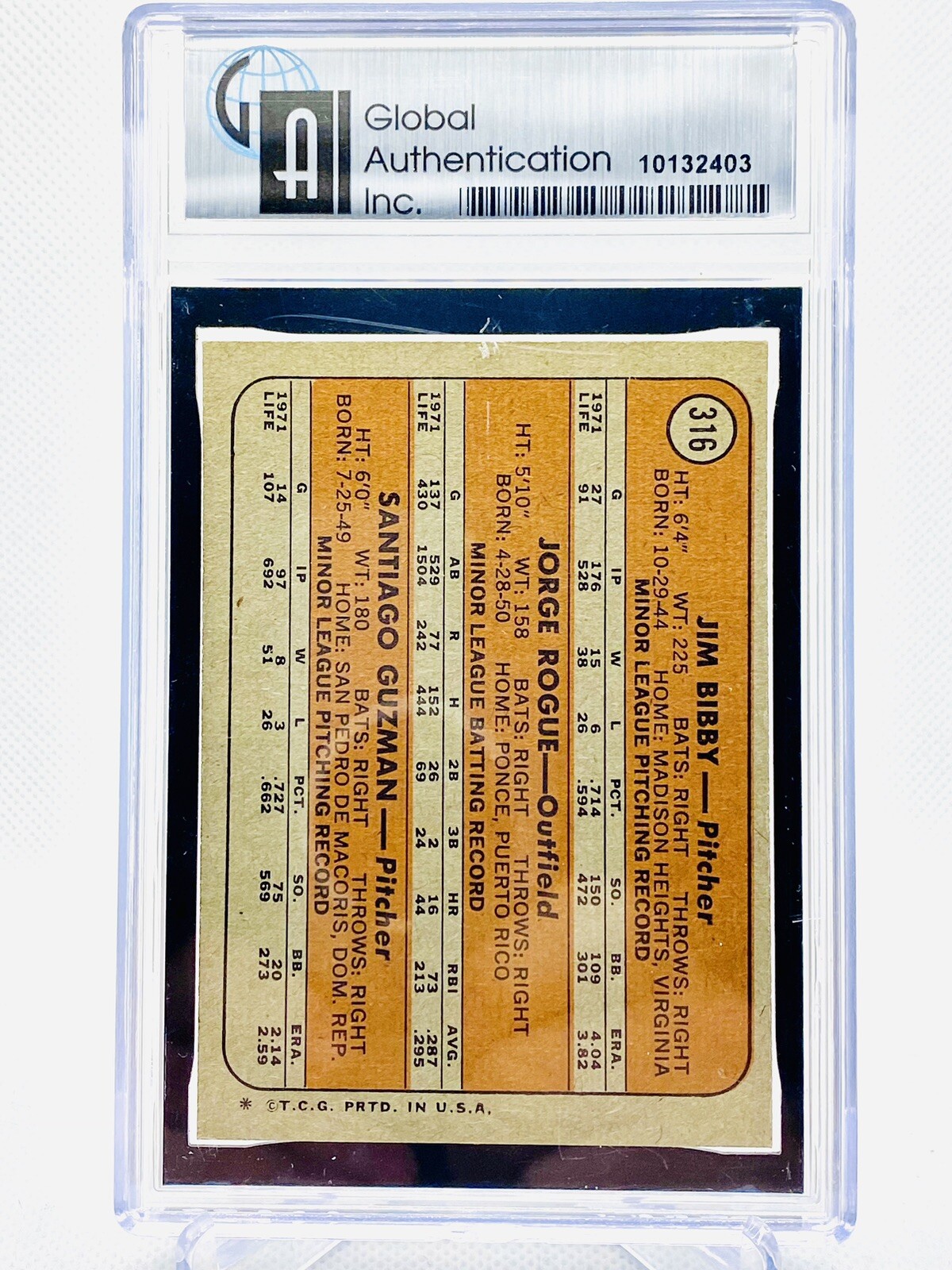 1972 Topps - 1972 Rookie Stars #316 Jim Bibby, Jorge Roque, Santiago ...