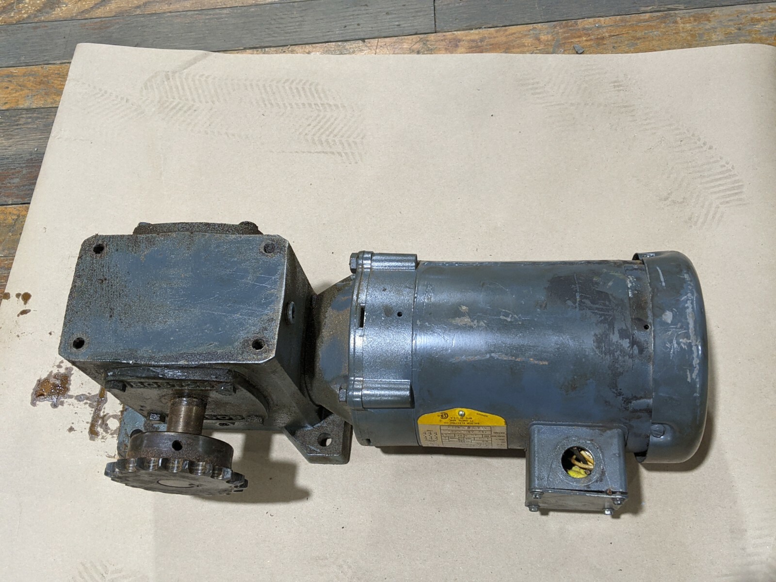 Baldor VM3542 Boston Worm Gear F721-30-B5-G Motor .75 HP 208-320/460 V ...