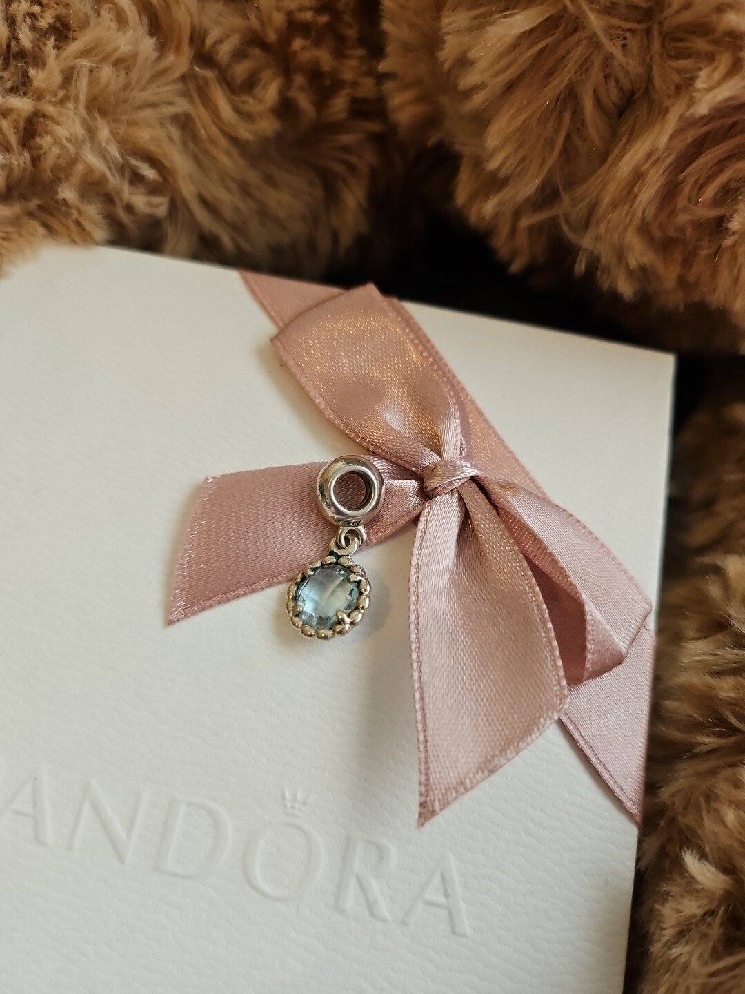 Genuine Pandora Silver Blue Topaz Dangle Charm, Used | eBay UK