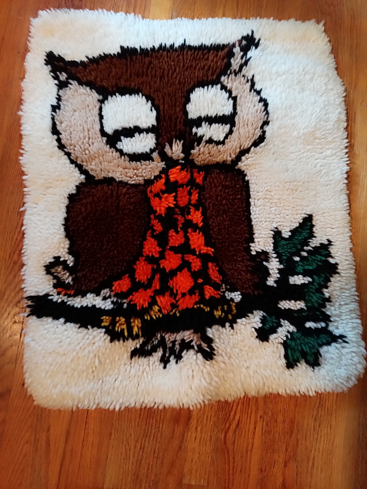 Vintage Latch Hook Rug Owl Finished 21x25 Retro Wall Hanging Deco | eBay
