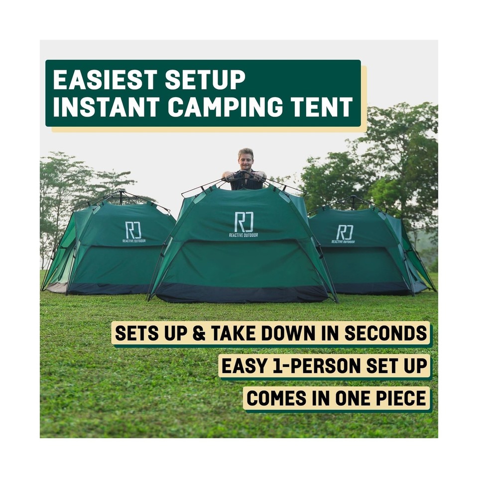 Reactive Outdoor Tent - 3 Second Tent - 3 Sec Instant Pop Up Tent ...
